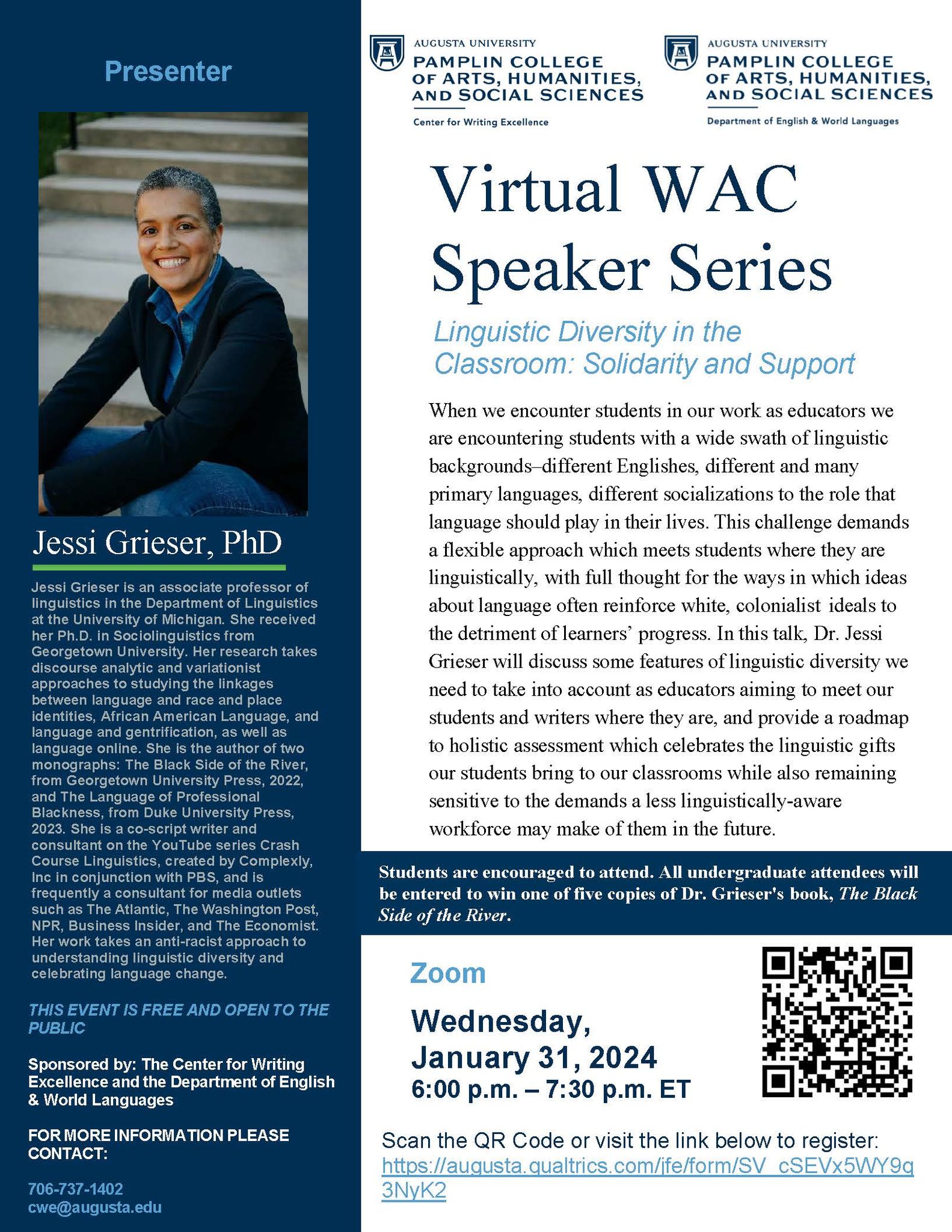 Event: Dr. Jessi Grieser on Linguistic Justice, Registration Open for ...