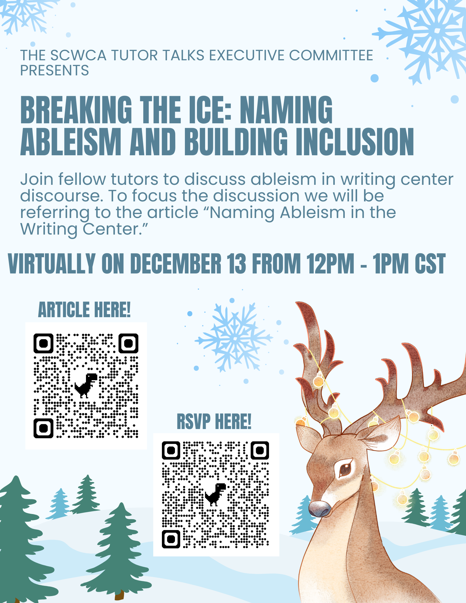 Event: Tutor Talks December Session: Breaking the Ice: Naming Ableism ...